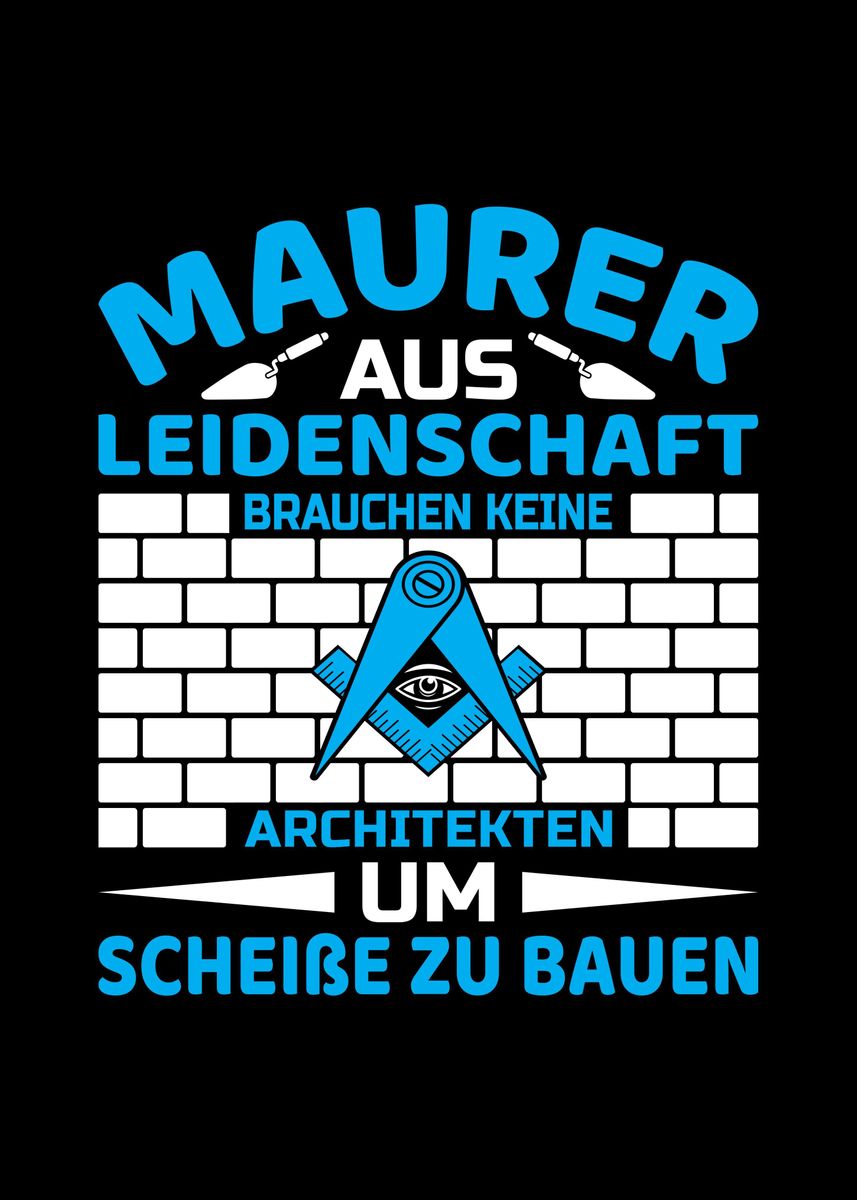 'German Mason' Poster, picture, metal print, paint by Sebastian Wünsche ...