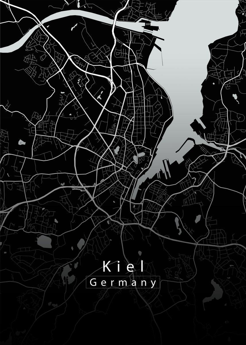 'Kiel City Map' Poster by Robin Niemczyk | Displate