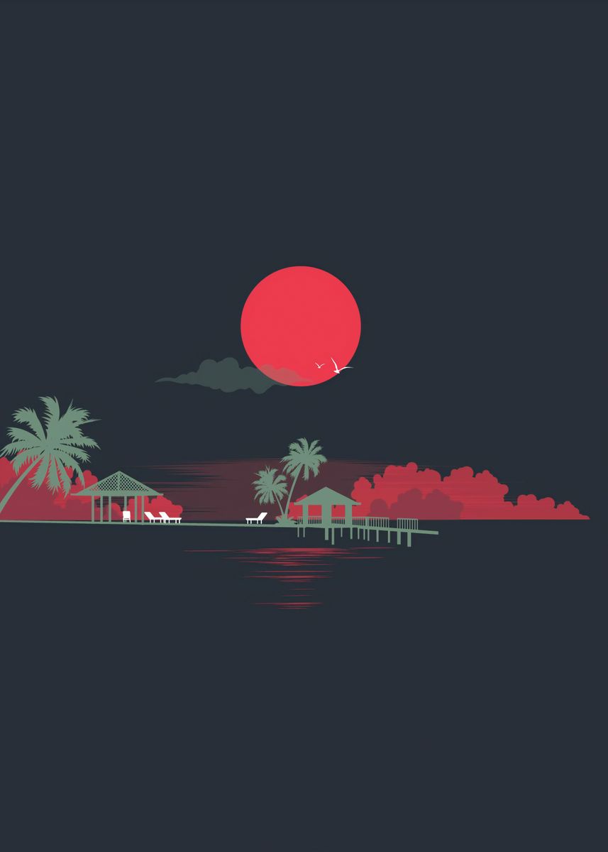 'Red Sun' Poster by DawnArnoldFXHZ | Displate