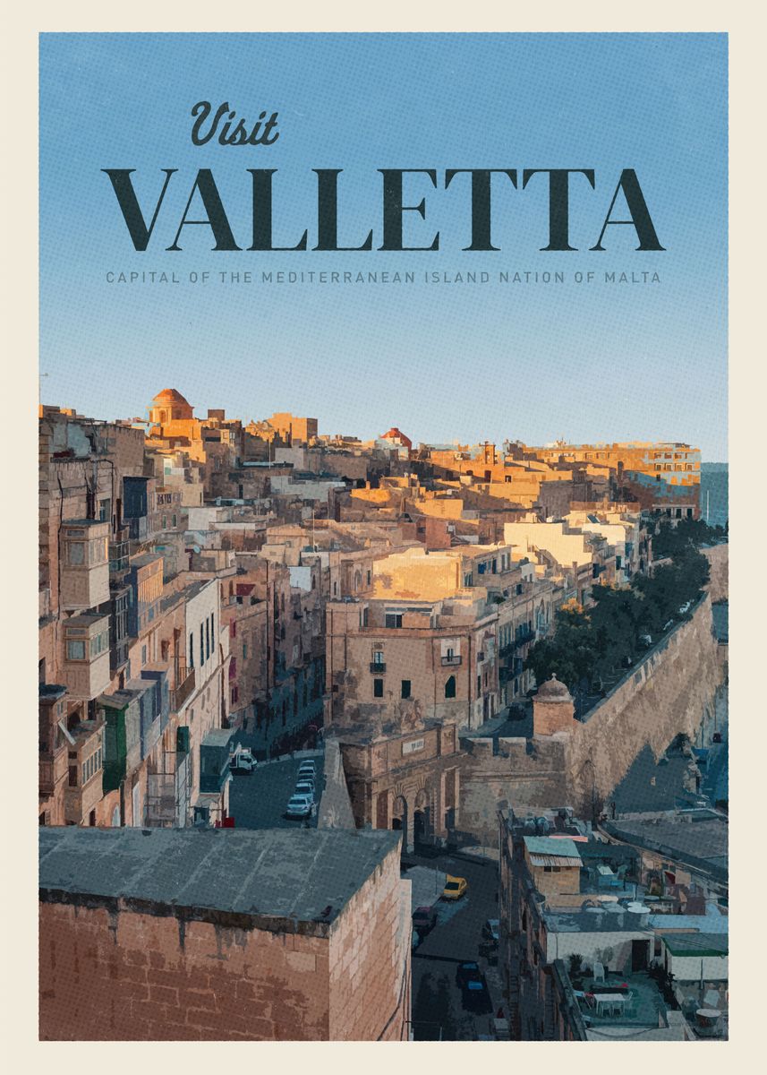 'Visit Valletta' Poster by Mercury Club | Displate
