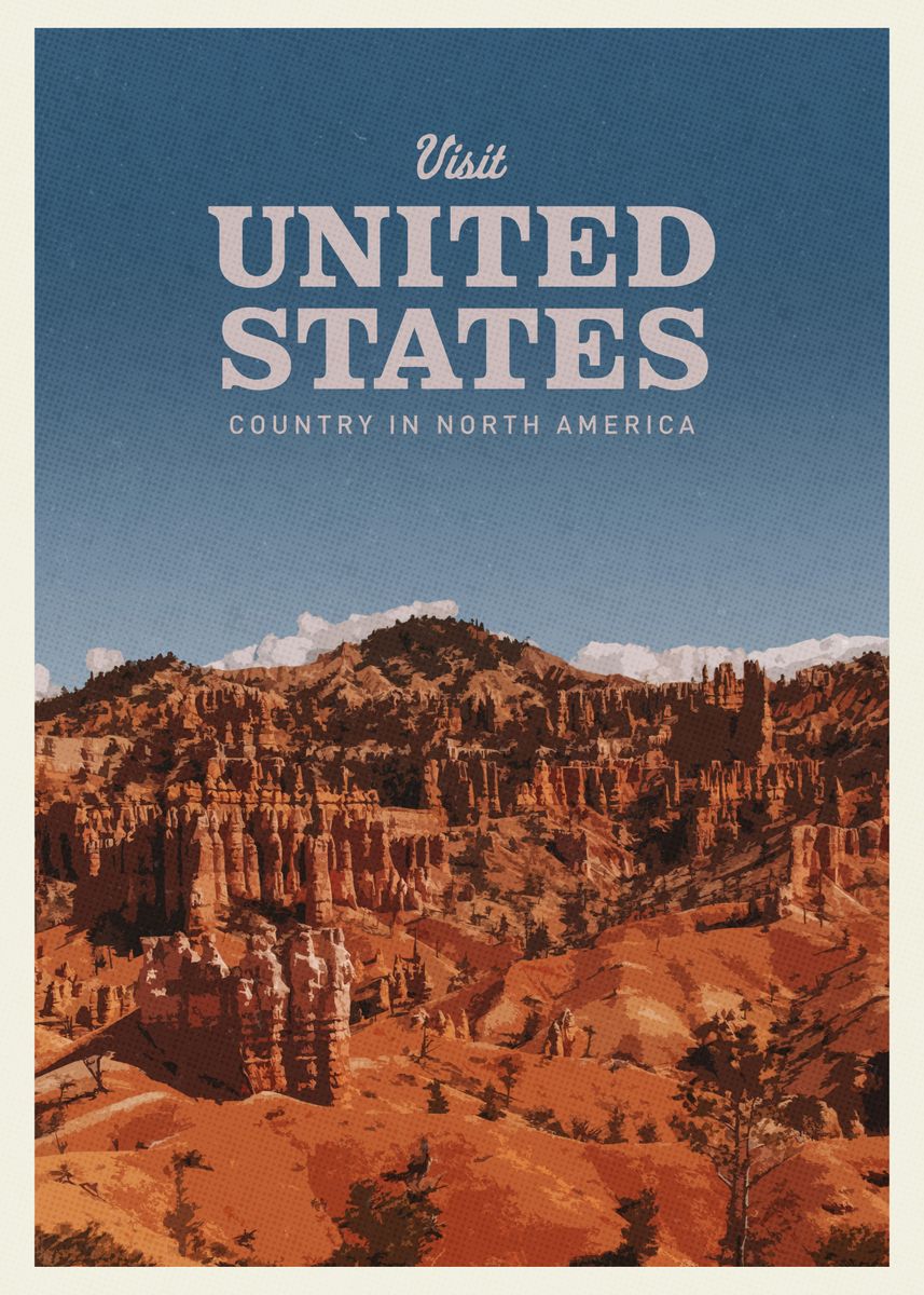 'Visit United States' Poster, picture, metal print, paint by Mercury ...