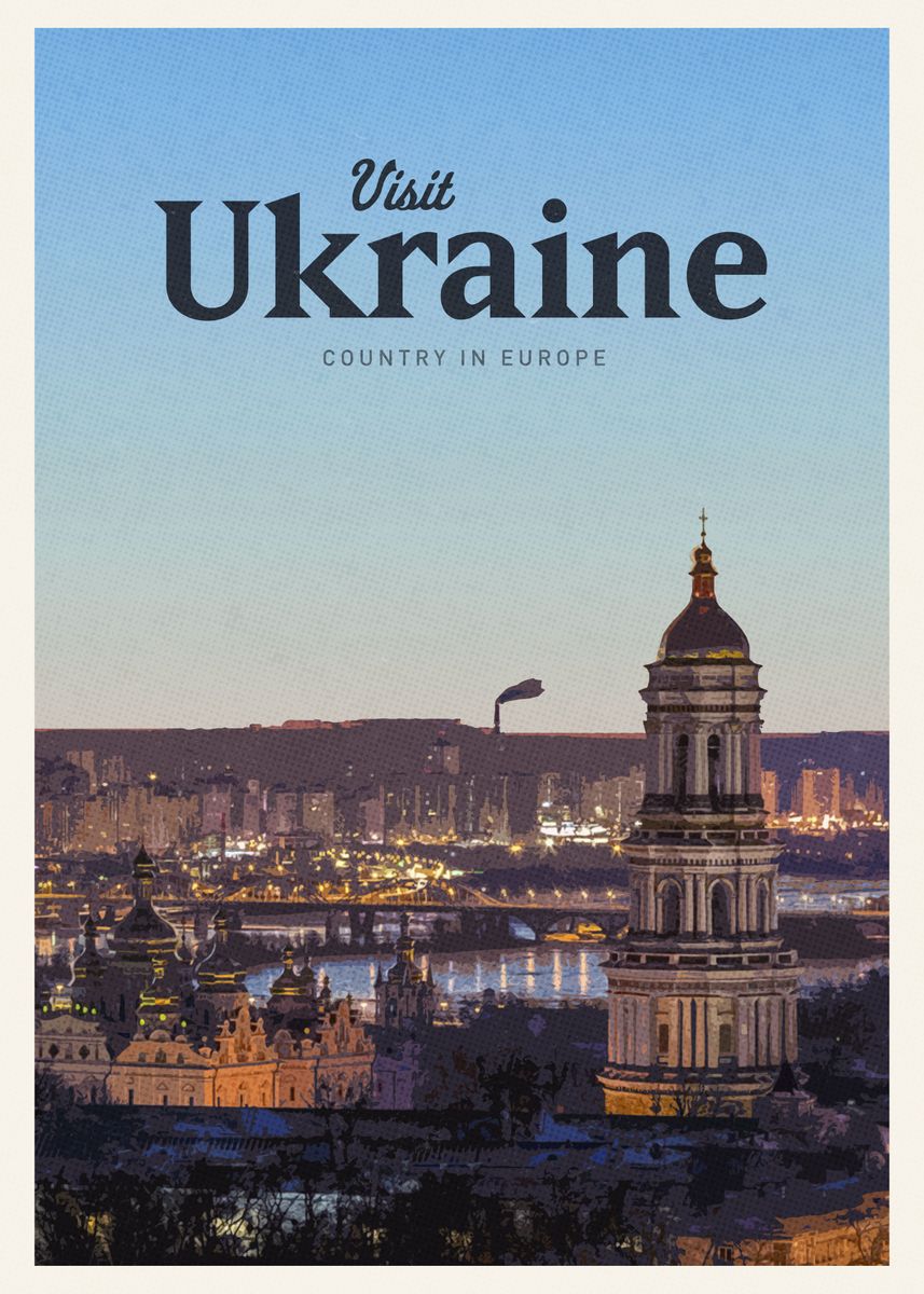 'Visit Ukraine' Poster, picture, metal print, paint by Mercury Club ...