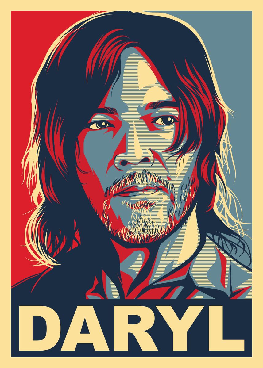 'Daryl Dixon hope portrait' Poster, picture, metal print, paint by ...