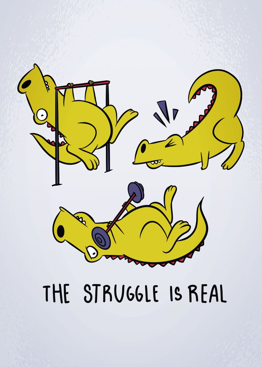 'Fit Dinosaur' Poster, picture, metal print, paint by BestPrints | Displate