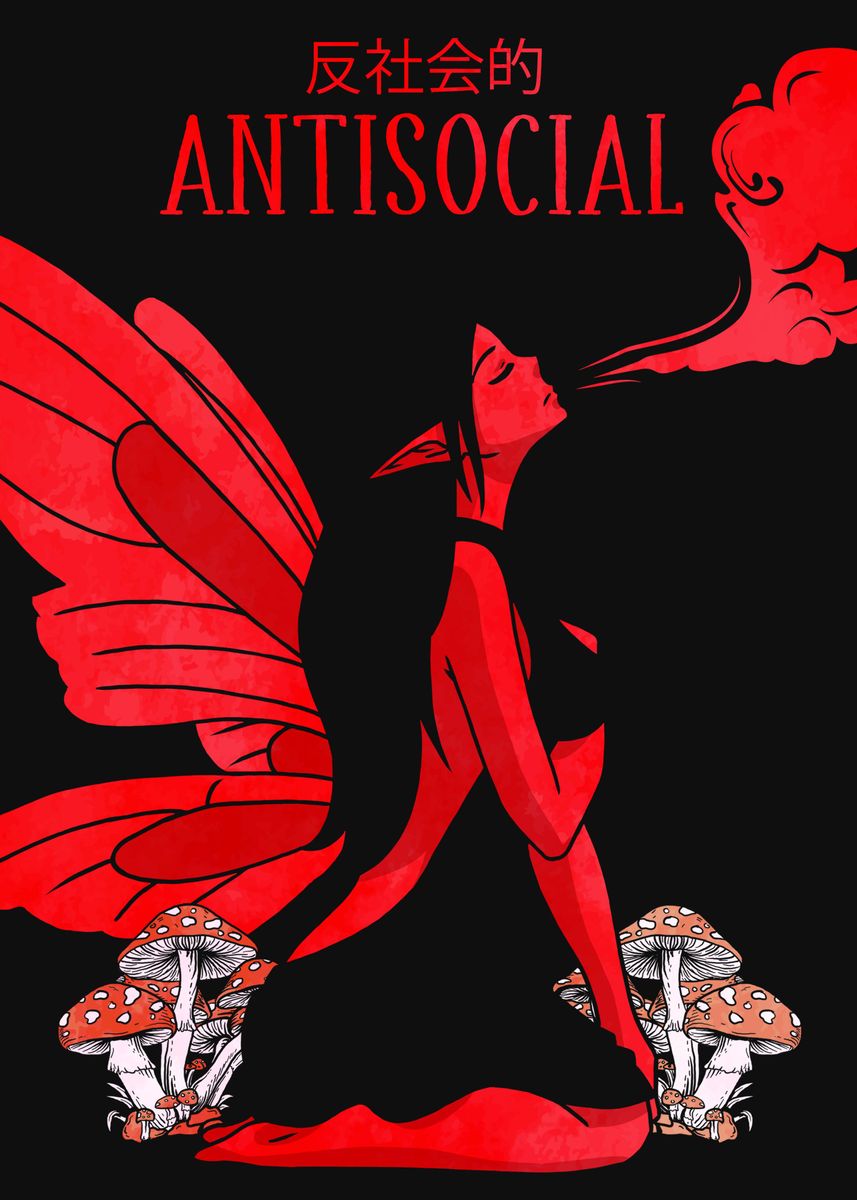 'Fairycore Fairy Antisocial' Poster, picture, metal print, paint by ...