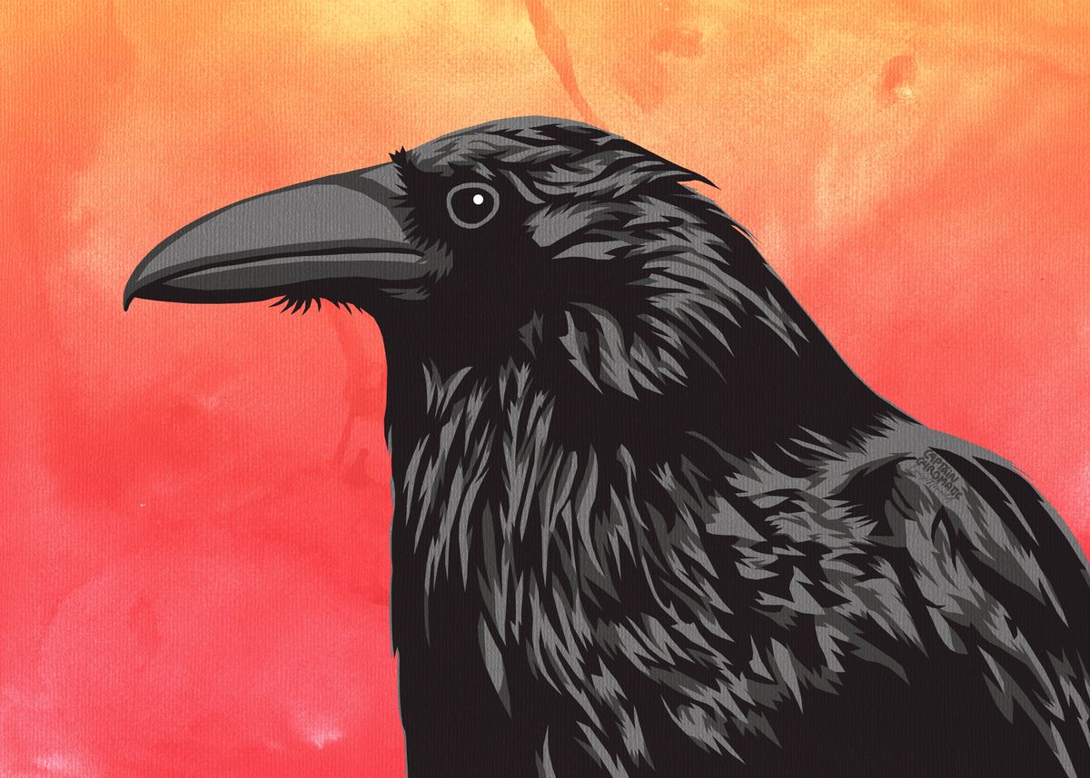 'Crow portrait' Poster by Captain Chromatic | Displate