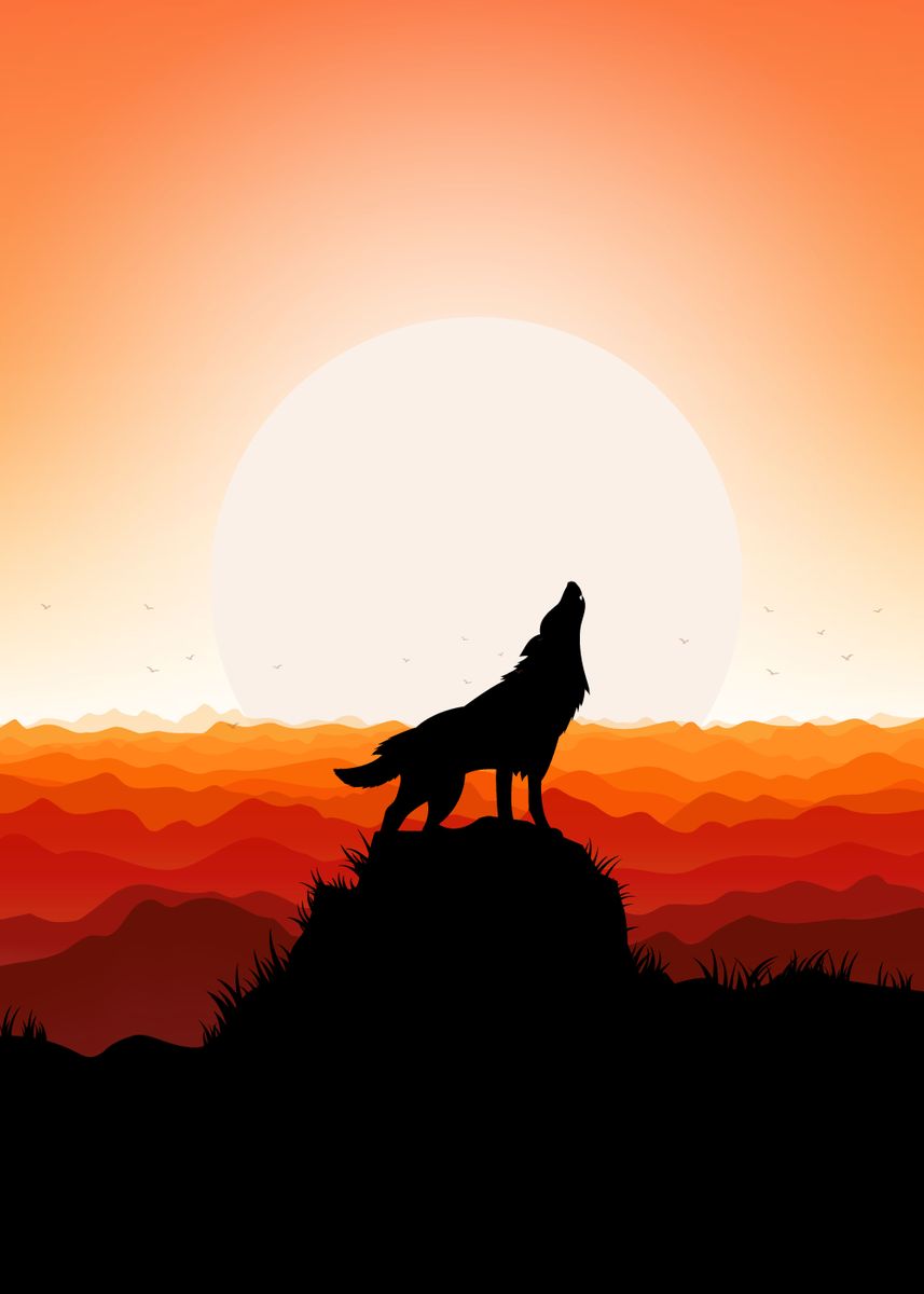 'wolf cute animal' Poster, picture, metal print, paint by Funny Game ...