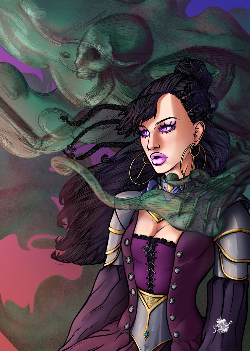 'Lady Necromancer' Poster, picture, metal print, paint by Julio Sánchez ...