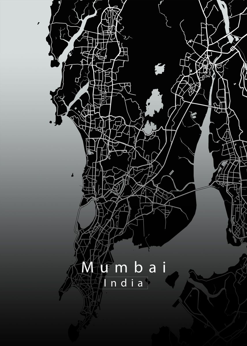 'Mumbai City Map' Poster by Robin Niemczyk | Displate