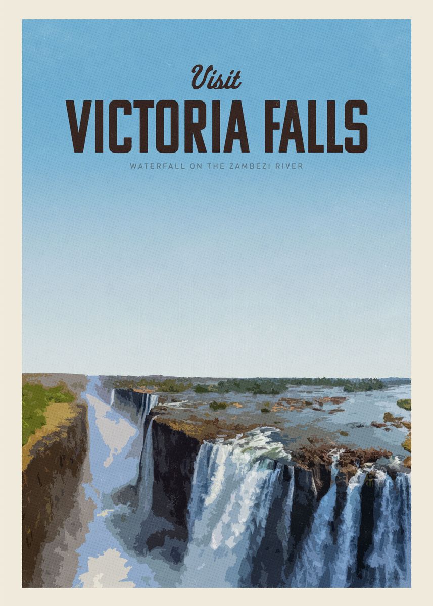 'Visit Victoria Falls' Poster, picture, metal print, paint by Mercury ...
