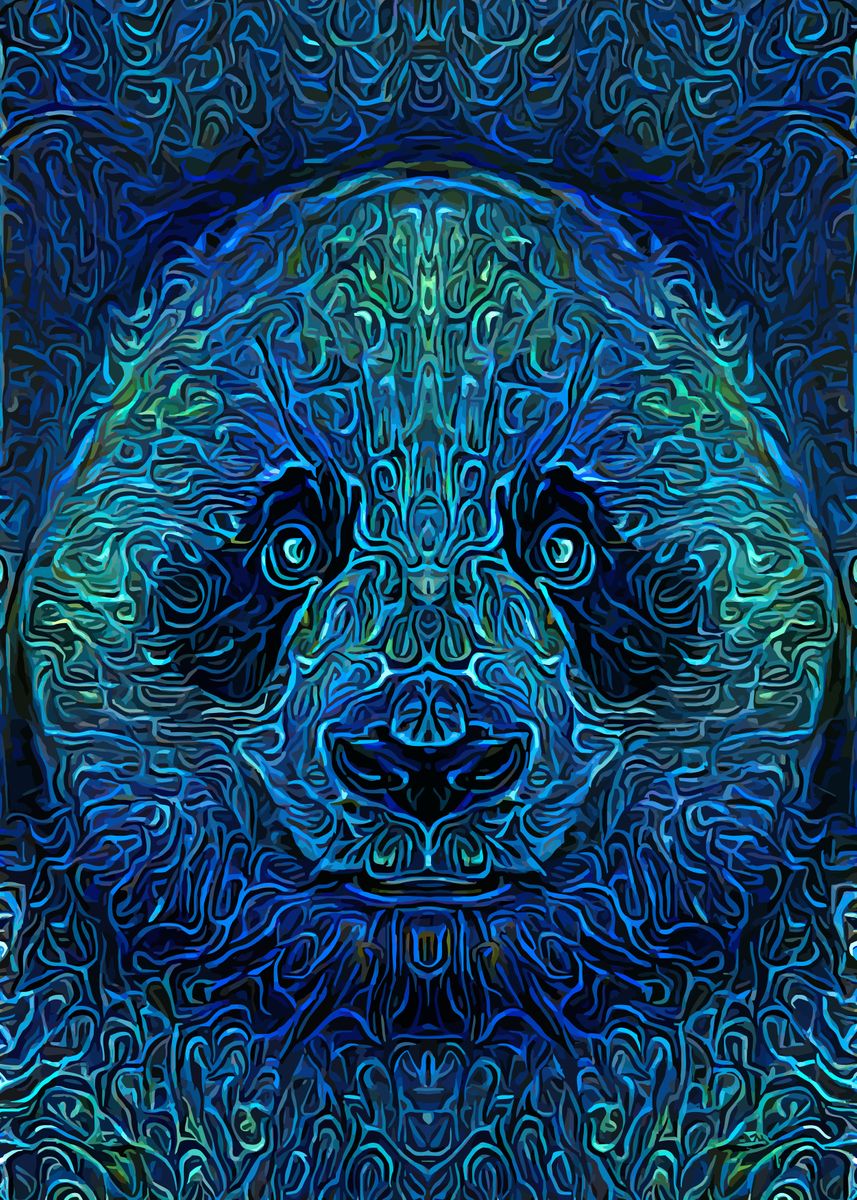 'Panda Hypnotic Art' Poster, picture, metal print, paint by MasterHead ...