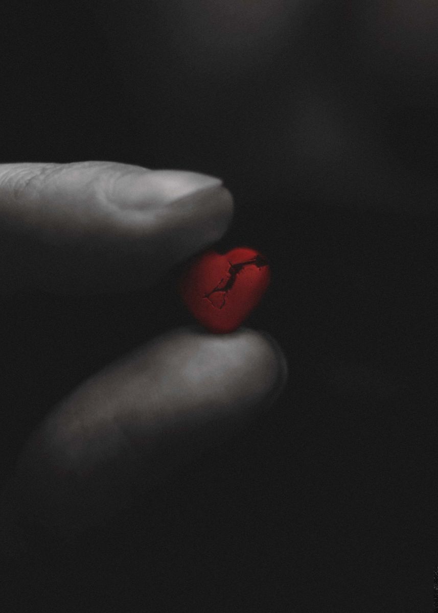 'Broken red heart' Poster, picture, metal print, paint by World Class ...