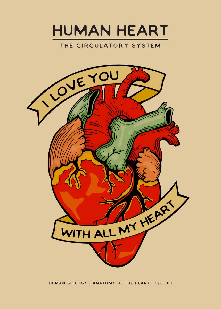 'My Whole Heart' Poster, picture, metal print, paint by Pong Lizardo ...