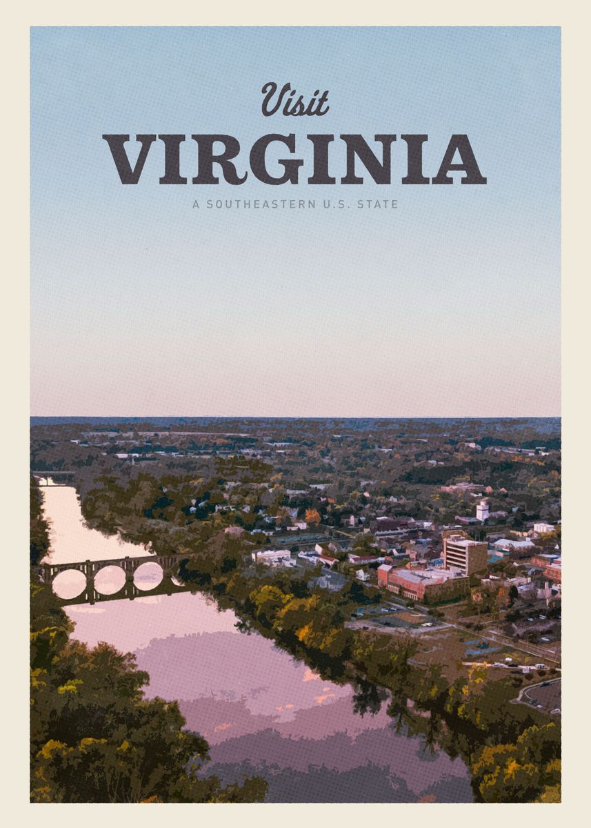 'Visit Virginia' Poster, picture, metal print, paint by Mercury Club ...