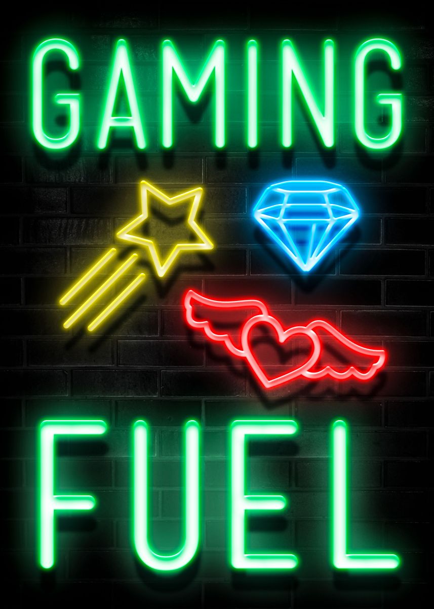 'GAMING FUEL' Poster by Reflection Quotes | Displate