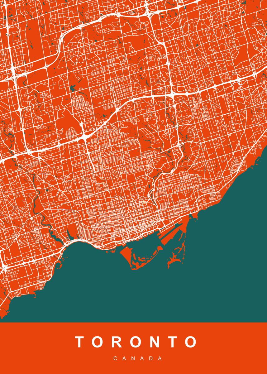 'TORONTO Map CANADA' Poster by UrbanMaps | Displate