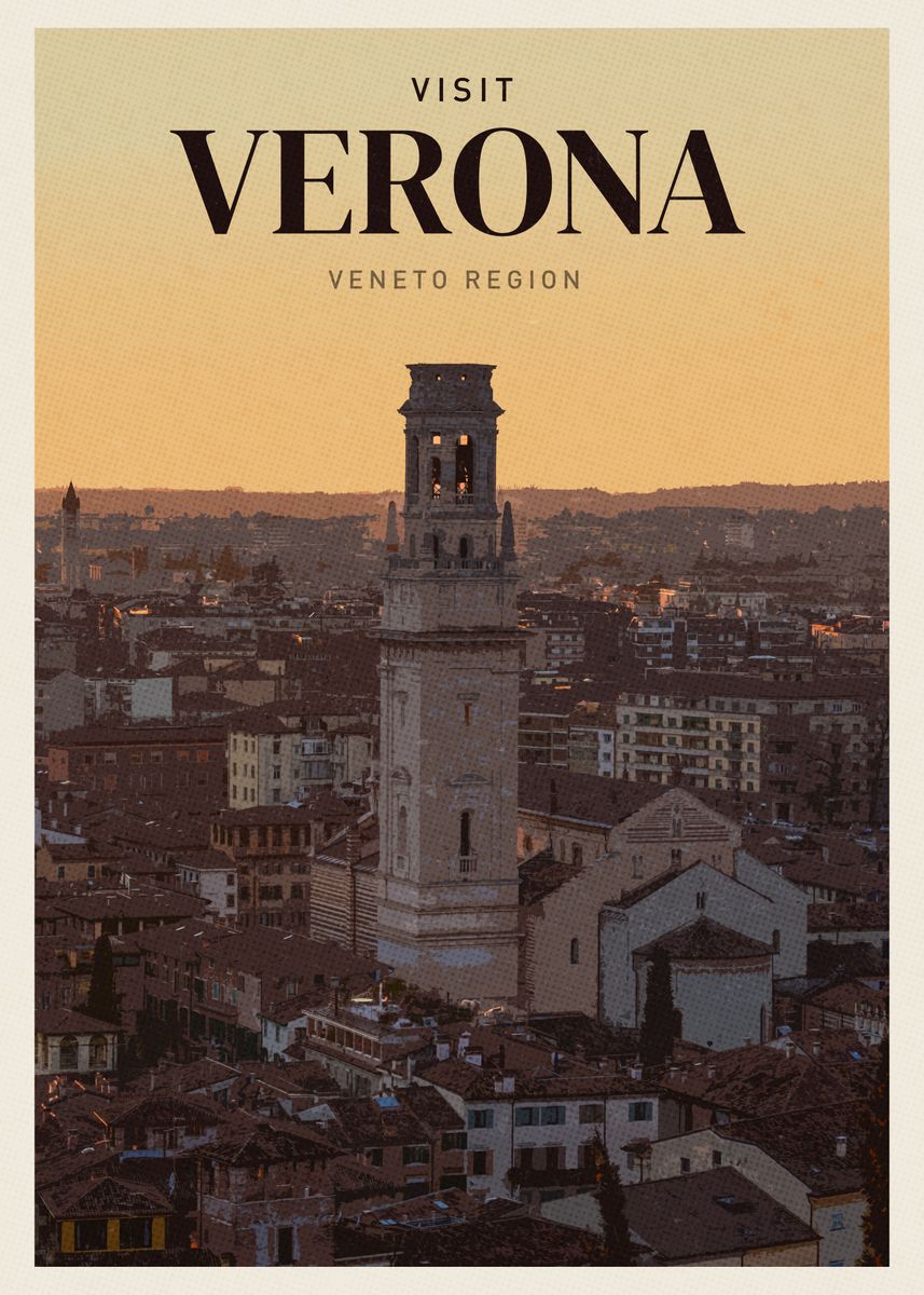 'Visit Verona' Poster by Mercury Club | Displate