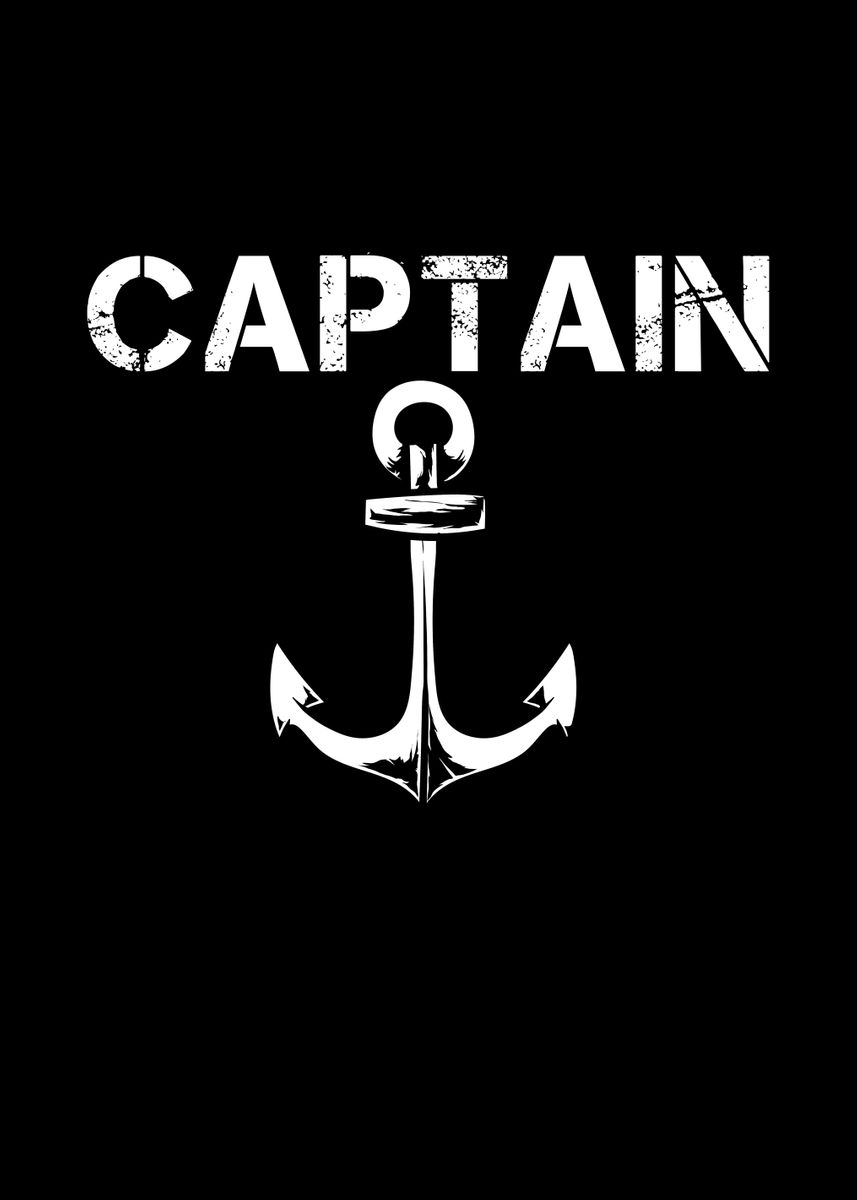 'CAPTAIN Nautical Anchor' Poster, picture, metal print, paint by ...