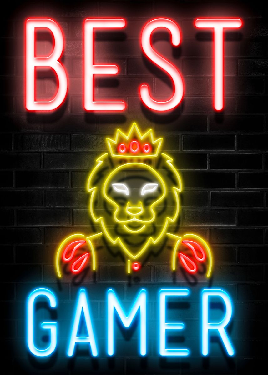 'BEST GAMER' Poster, picture, metal print, paint by Reflection Quotes ...