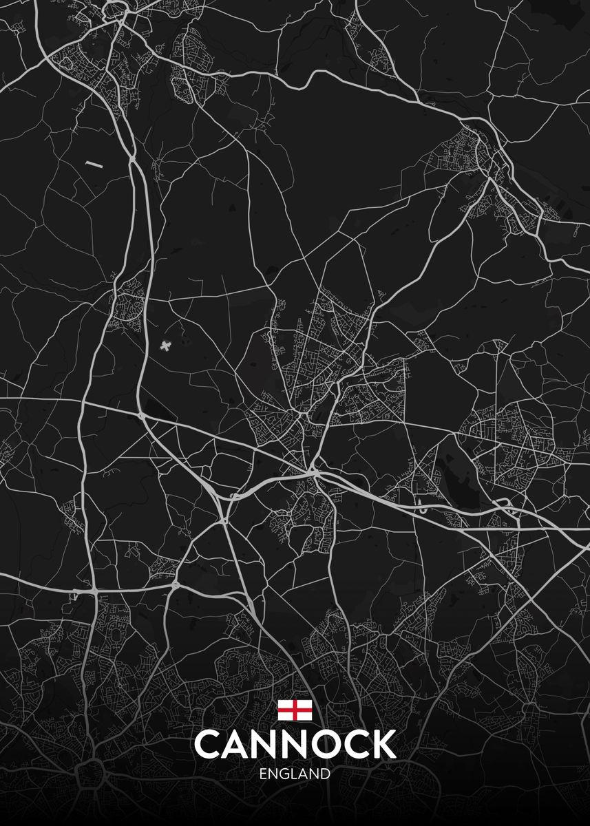 'Cannock UK' Poster, picture, metal print, paint by IMR Designs | Displate