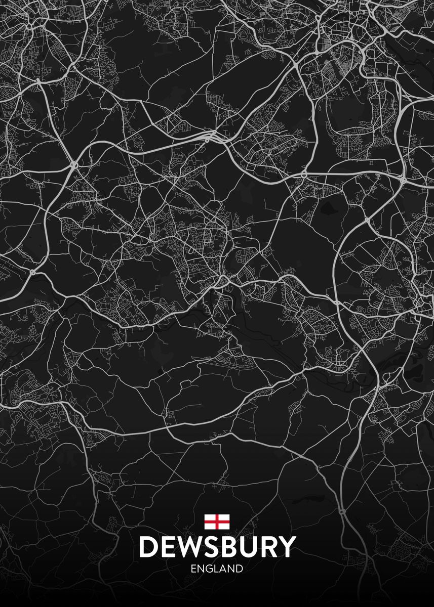 'Dewsbury UK' Poster, picture, metal print, paint by IMR Designs | Displate