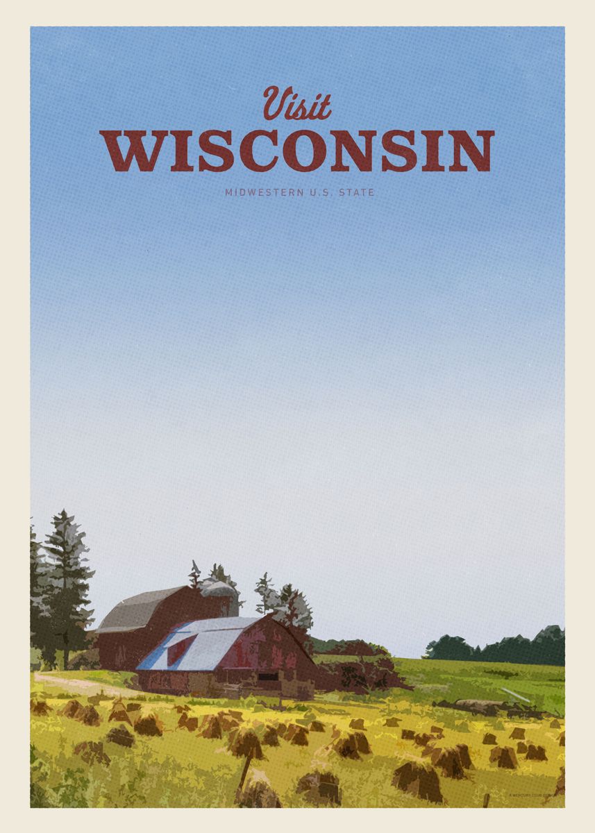 'Visit Wisconsin' Poster, picture, metal print, paint by Mercury Club ...