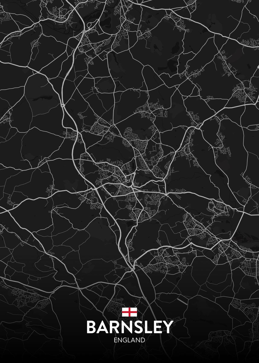 'Barnsley UK' Poster, picture, metal print, paint by IMR Designs | Displate