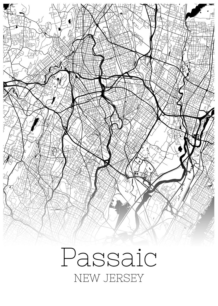 'Passaic New Jersey map' Poster by RelDesign | Displate