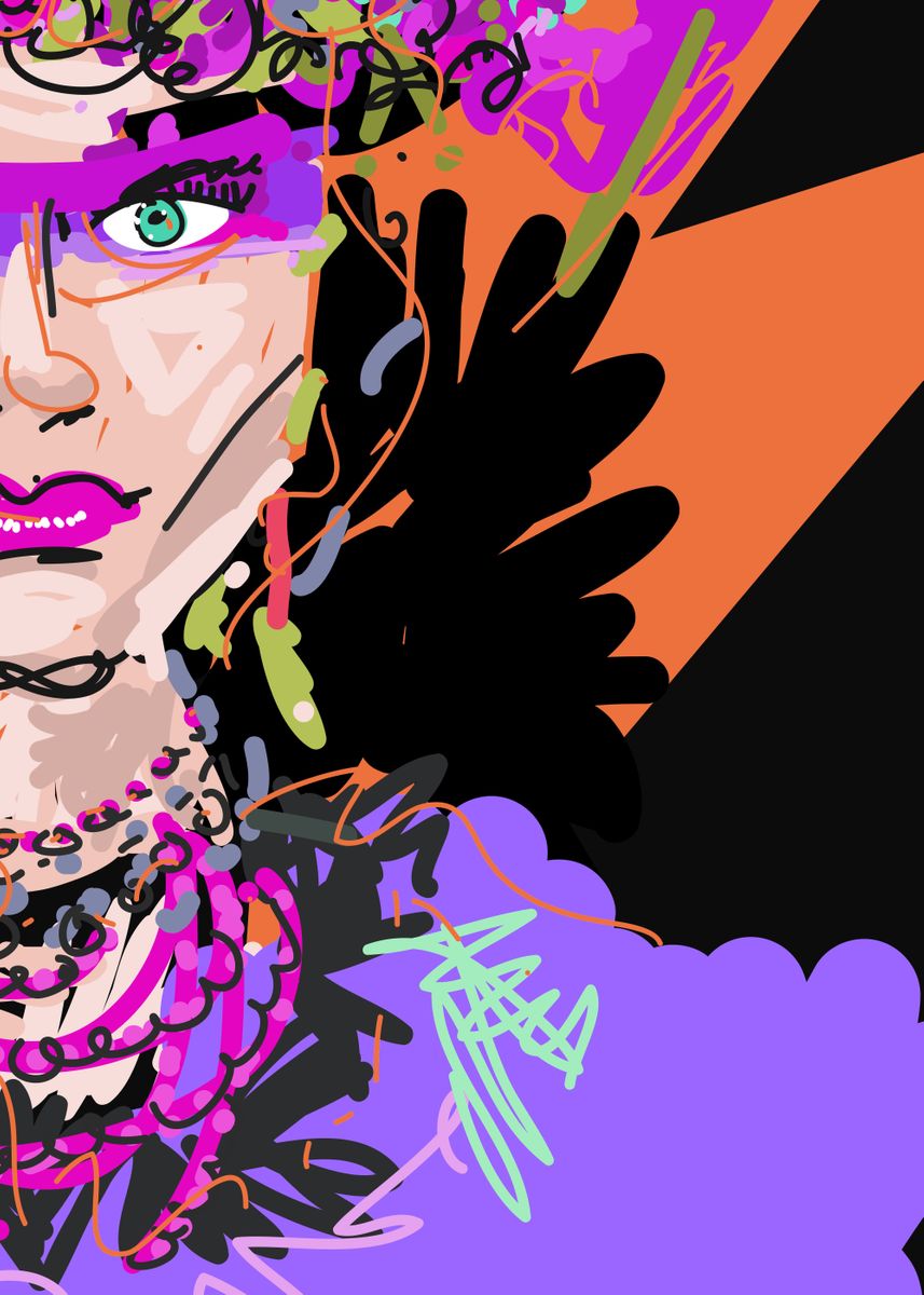 'Funky Flower Girl' Poster by Giannis Georgantas | Displate