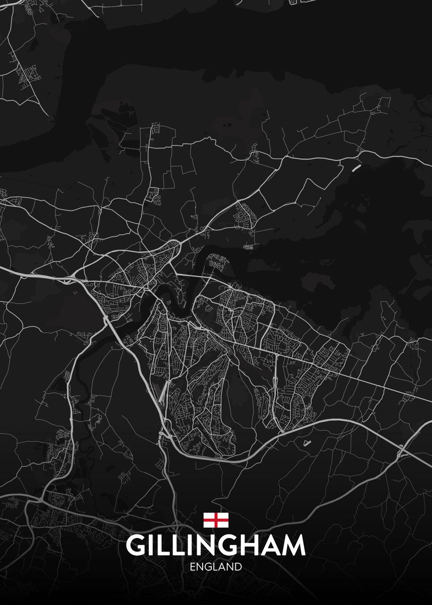 'Gillingham UK' Poster, picture, metal print, paint by IMR Designs ...