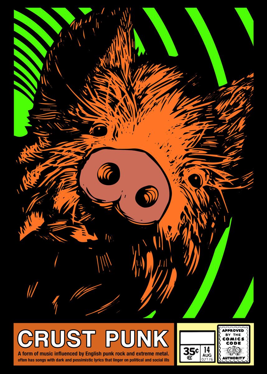 'CRUST PUNK COMIC' Poster, picture, metal print, paint by theanomalius ...