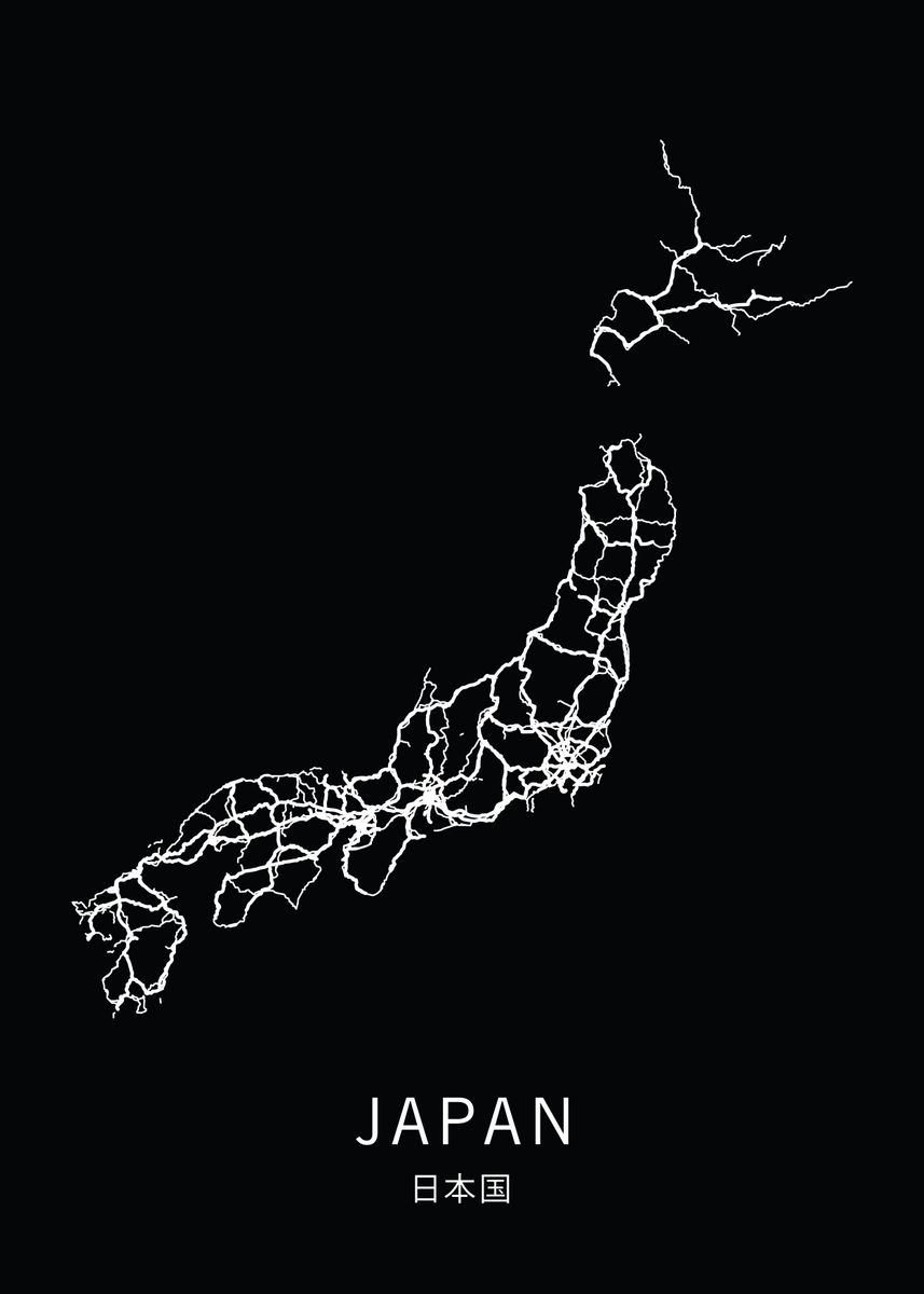 'Japan Road Map' Poster by Clark Street Press | Displate