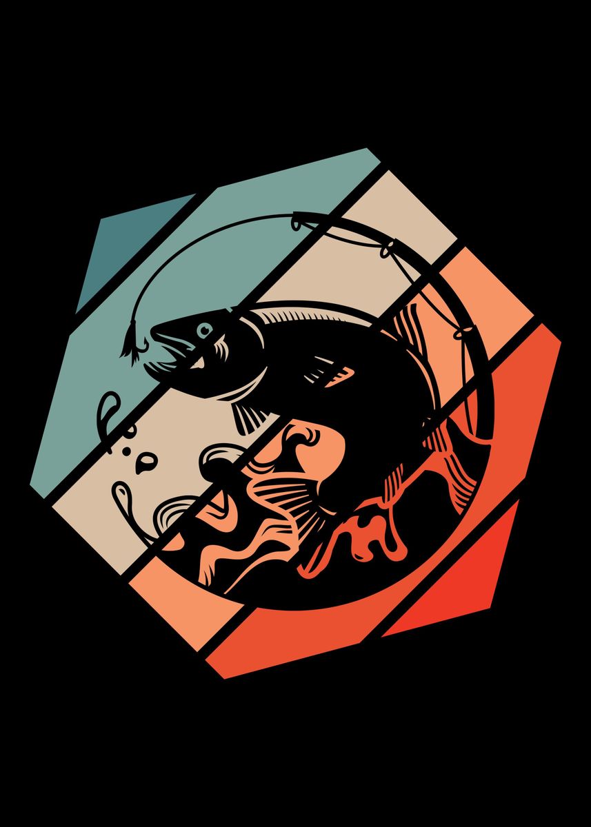 'Fishing Retro Vintage' Poster by royalsigns | Displate