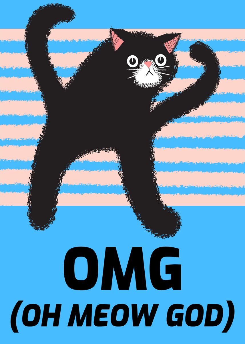 'Funny Cat Pun' Poster, picture, metal print, paint by arkitekta | Displate