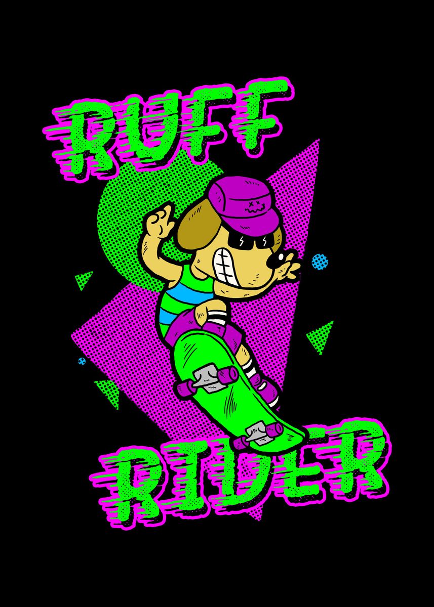 'Ruff Rider' Poster, picture, metal print, paint by Yipptee | Displate