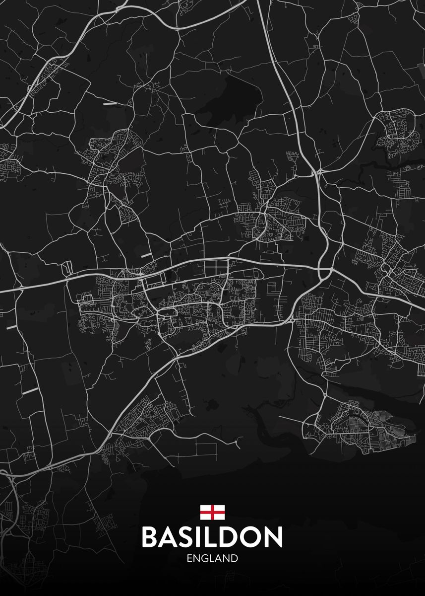 'Basildon UK' Poster, picture, metal print, paint by IMR Designs | Displate