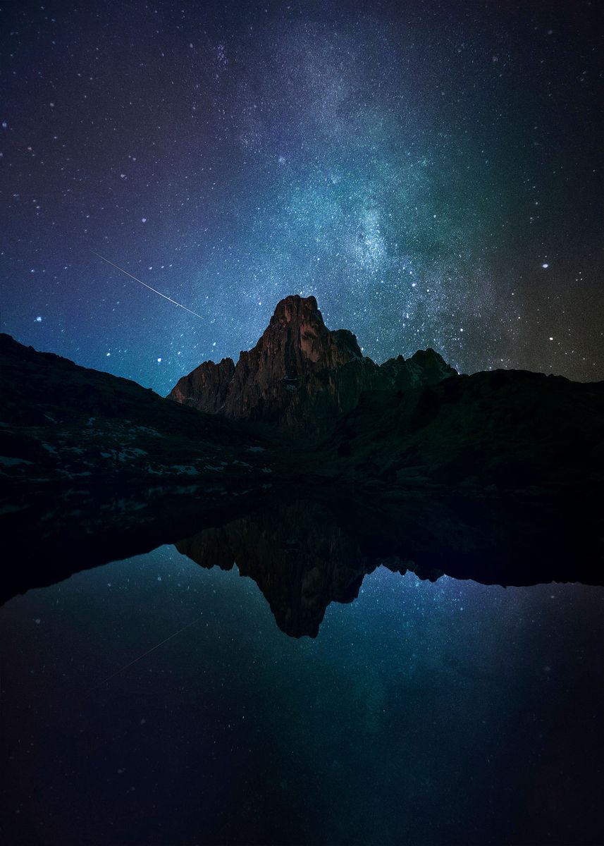 'Night rock mountain ' Poster, picture, metal print, paint by MCAshe ...