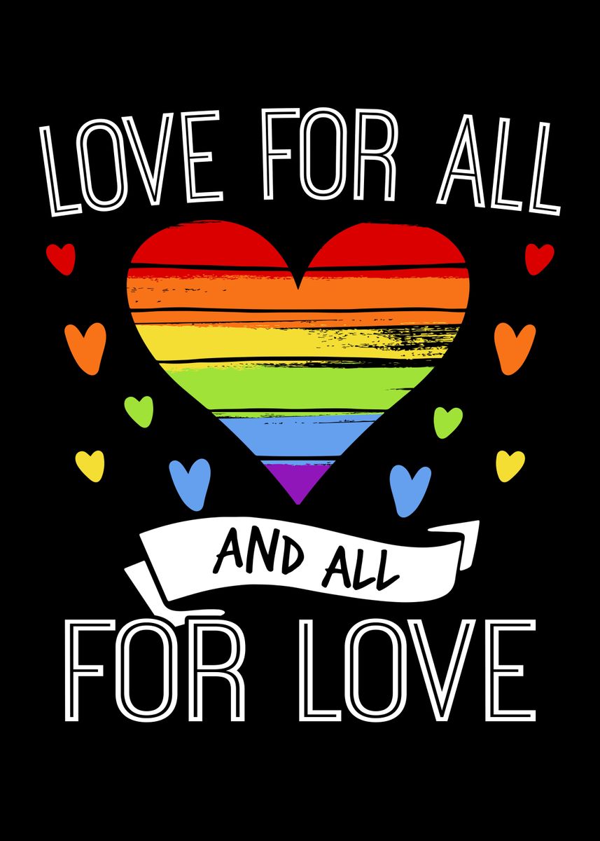 'Love For All' Poster, picture, metal print, paint by platenum | Displate