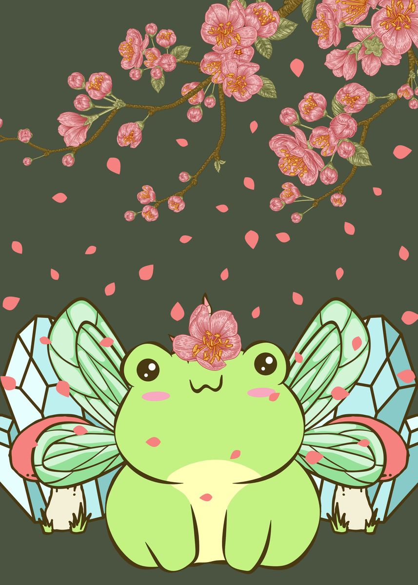 'Fairycore Fairy Frog' Poster, picture, metal print, paint by ...