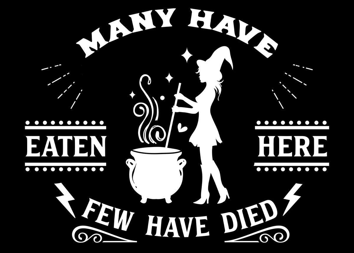 'Kitchen Witch Food Humor' Poster by Little Black Bird Designs | Displate