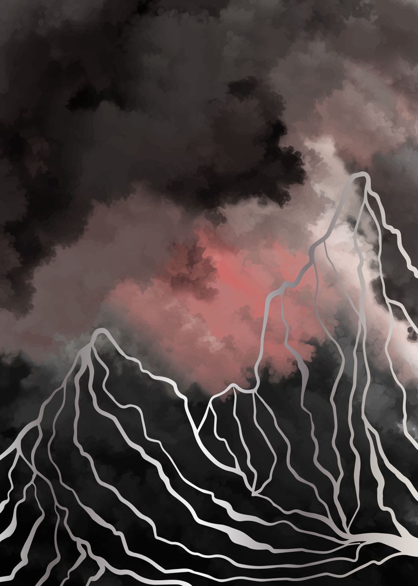 'MOUNTAIN ART LINE' Poster, picture, metal print, paint by budi yanto ...