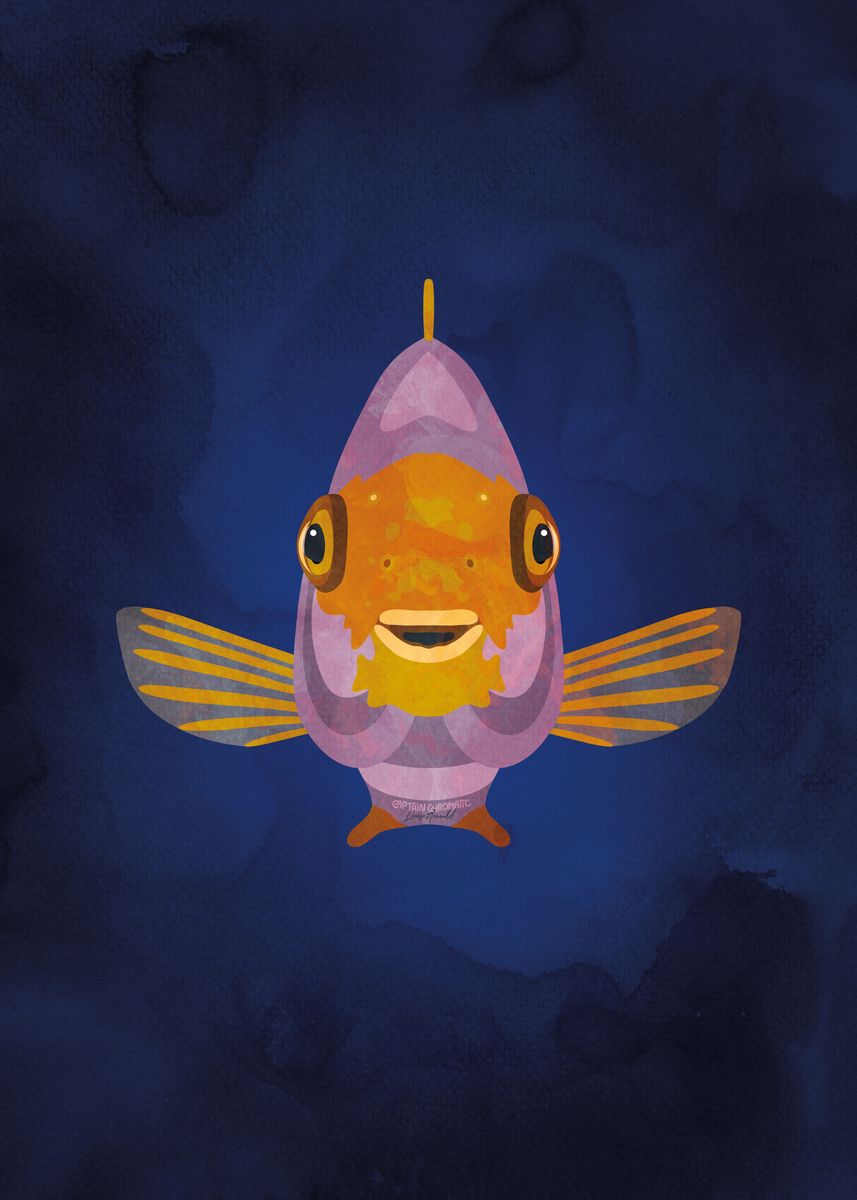 'Cursed or cute fish' Poster, picture, metal print, paint by Captain ...