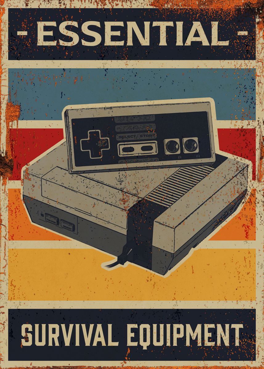 'essential retro gaming' Poster, picture, metal print, paint by Johann ...