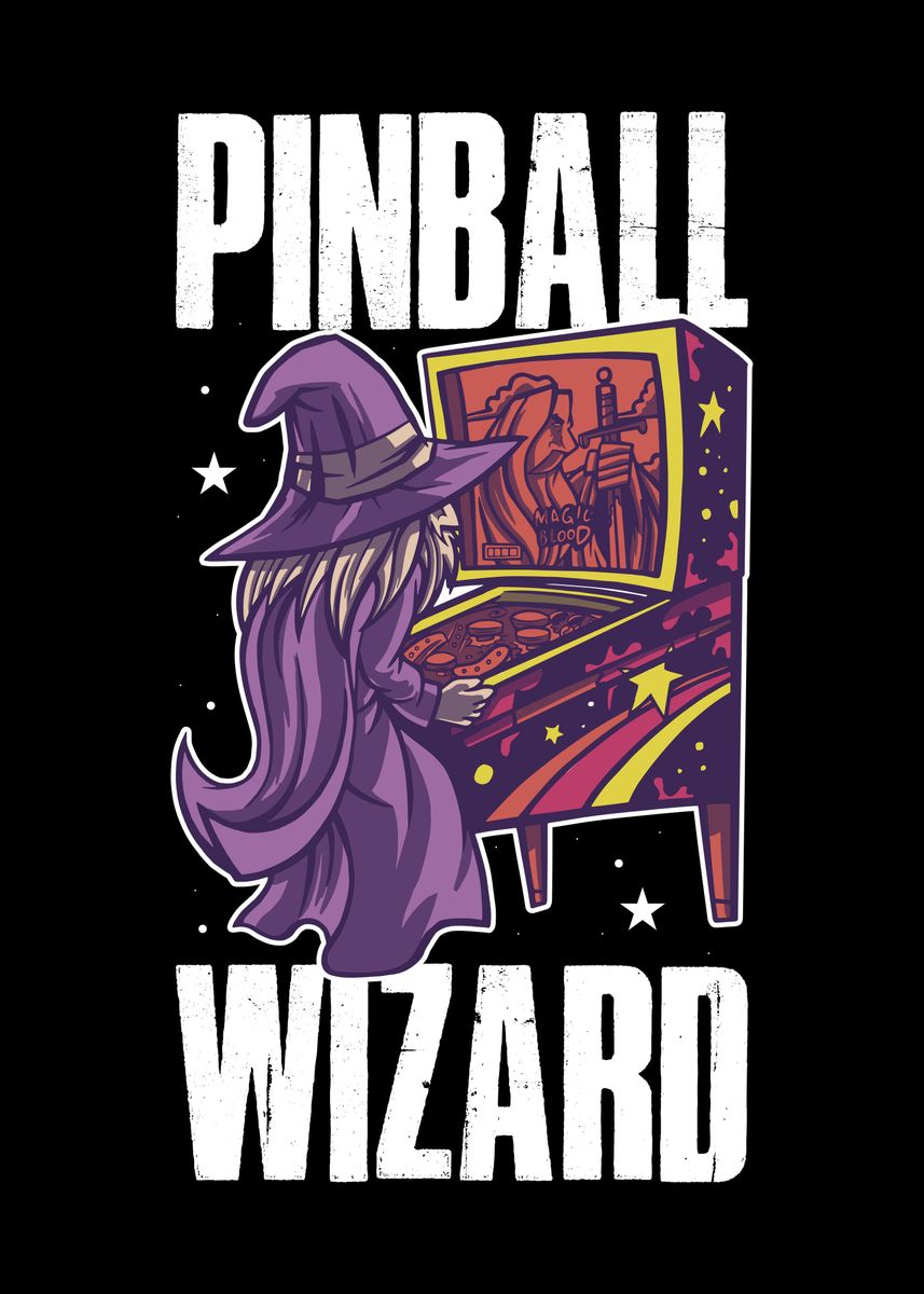 'Pinball Wizard' Poster, picture, metal print, paint by CatRobot | Displate