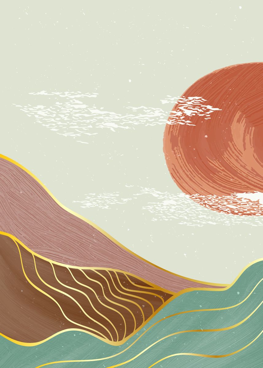 'Abstract Mountain art' Poster, picture, metal print, paint by budi ...