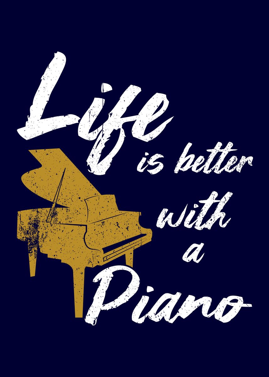 'Life with a Piano' Poster, picture, metal print, paint by MzumO | Displate