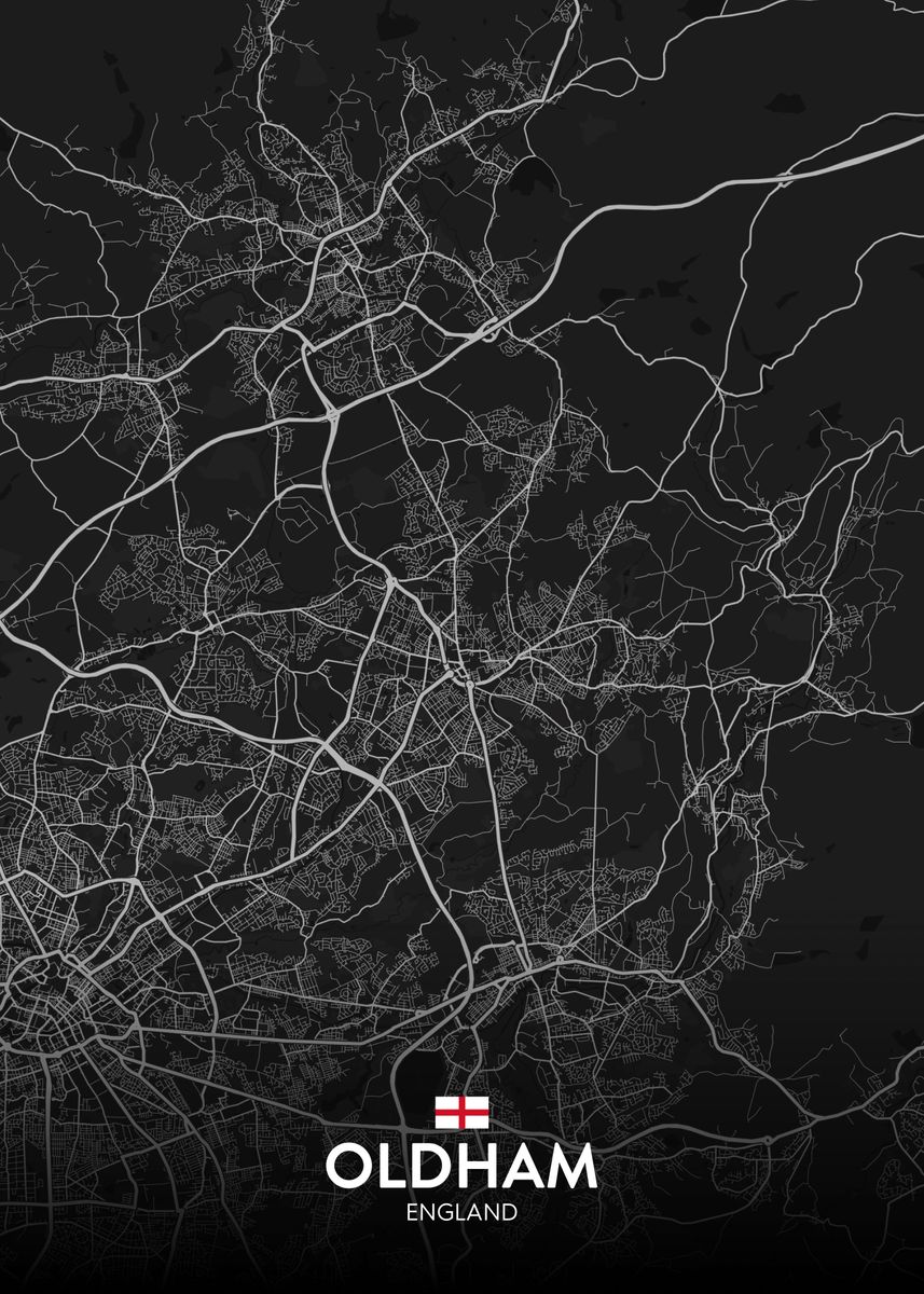 'Oldham UK' Poster by IMR Designs | Displate