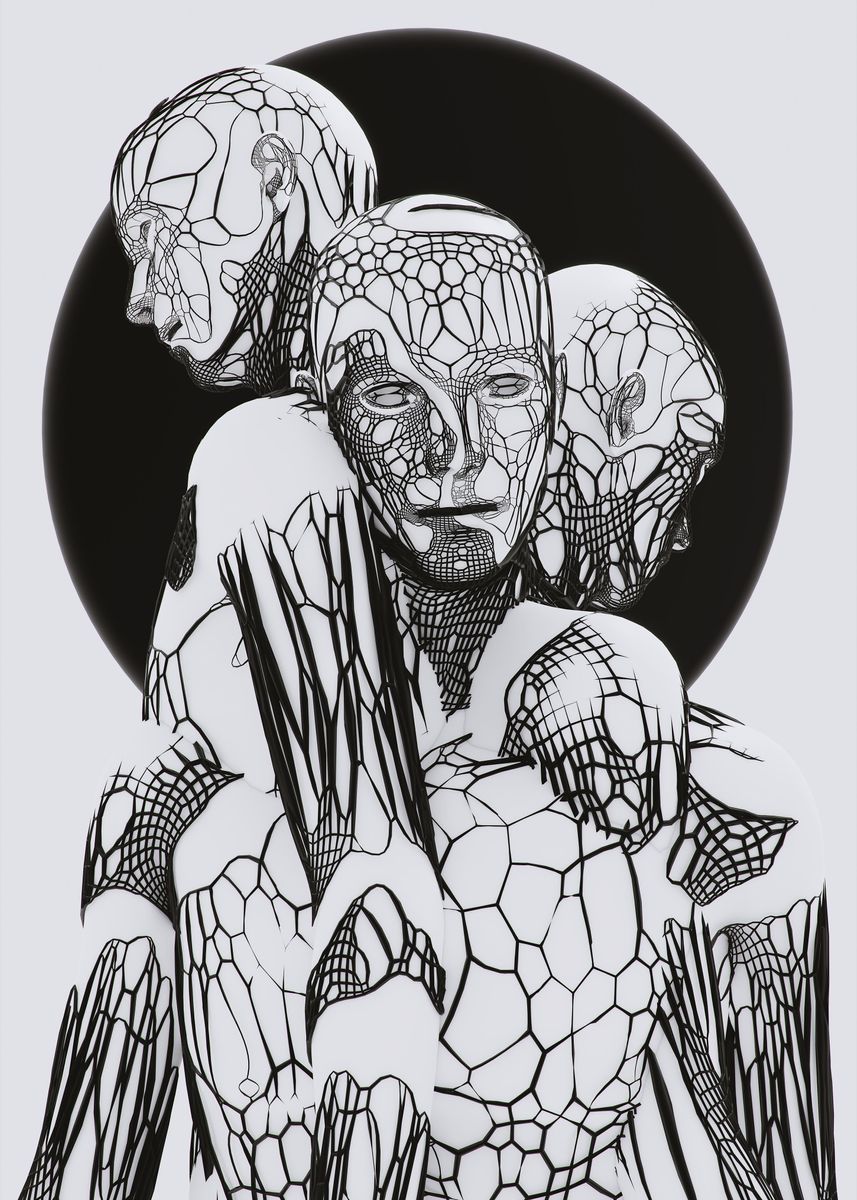 'TRIAD' Poster, picture, metal print, paint by Gigi Gvalia | Displate