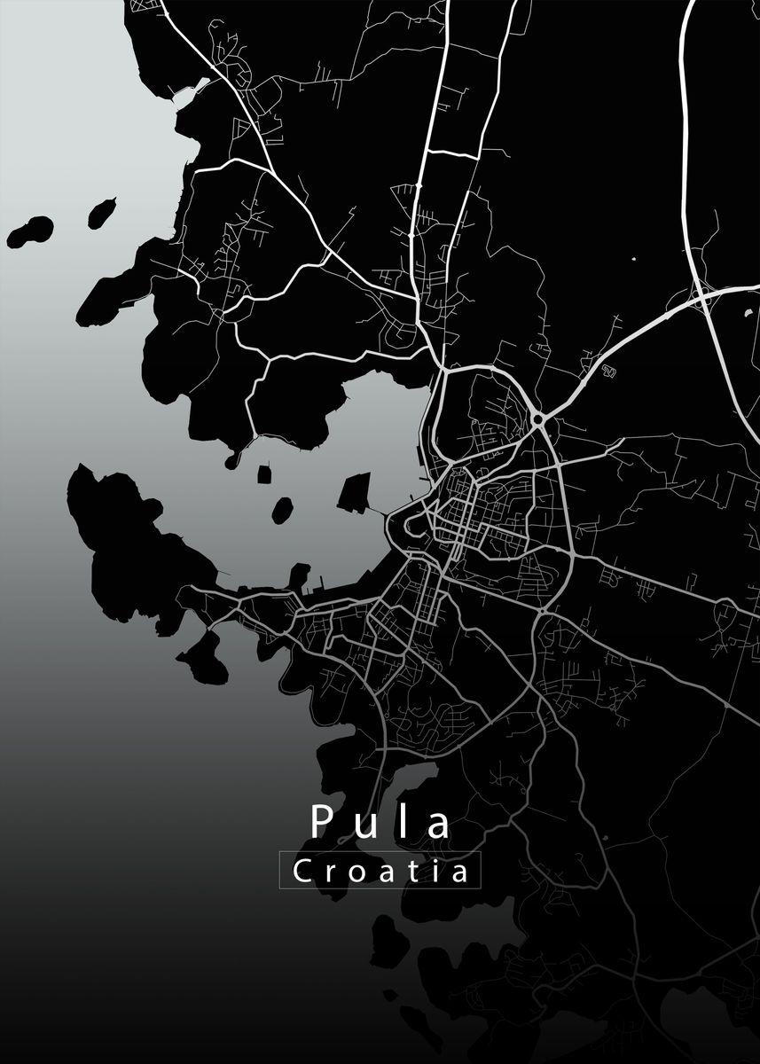 'Pula City Map' Poster by Robin Niemczyk | Displate