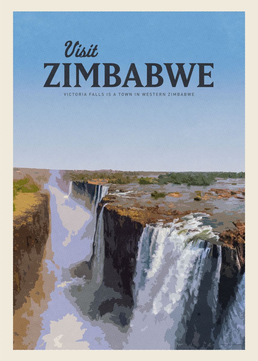 'Visit Zimbabwe' Poster, picture, metal print, paint by Mercury Club ...